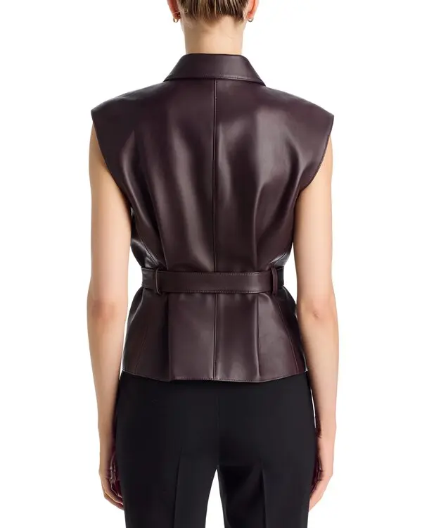 Theory Leather Belted Trench Vest