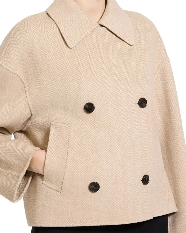 Theory Double Breasted Wool & Cashmere Peacoat