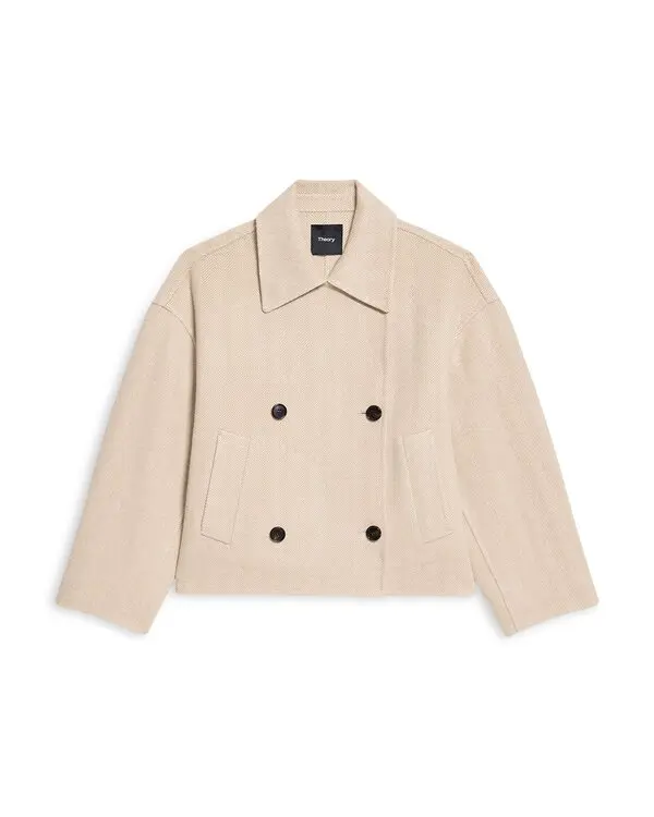 Theory Double Breasted Wool & Cashmere Peacoat