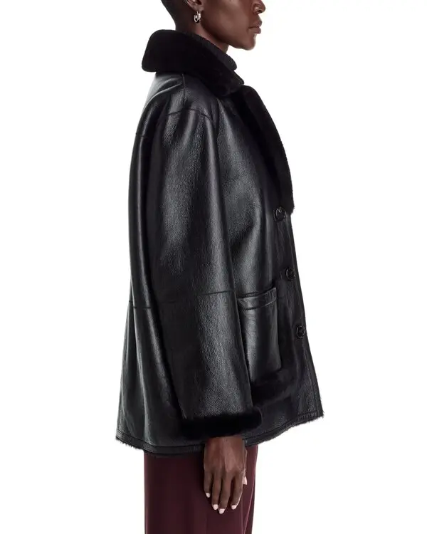 Theory Shearling Button Front Coat