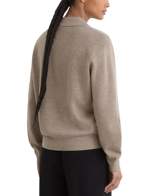 REISS Brooke Merino Wool Polo Sweater - Neutral