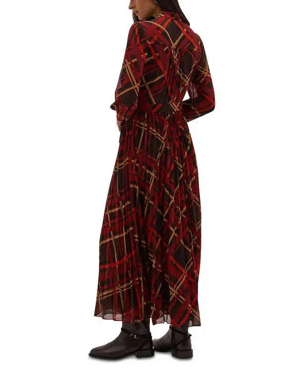 HOBBS LONDON Ophelia Pleated Blouson Sleeve Dress