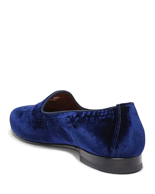 Santoni Embroidered Velvet Loafers