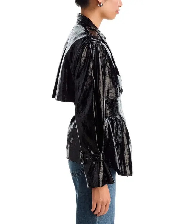 Kobi Halperin Anabelle Faux Leather Belted Jacket