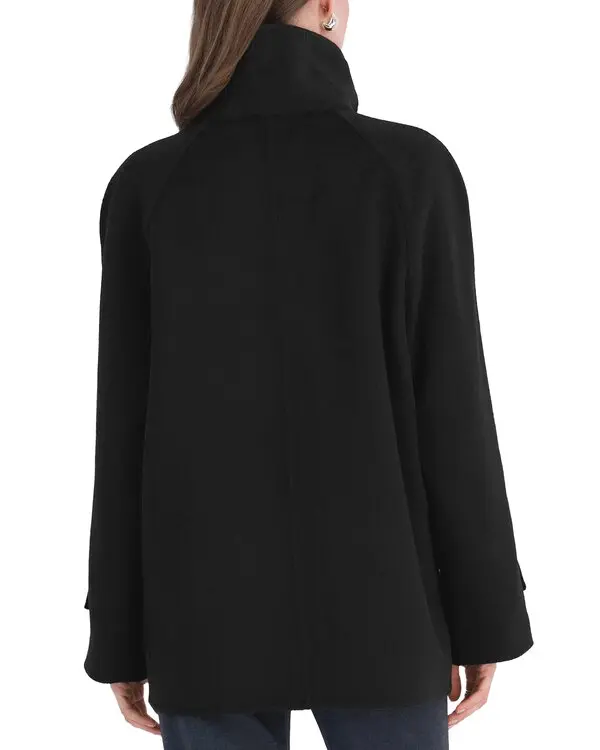Tahari Harper Funnel Neck Coat - Black