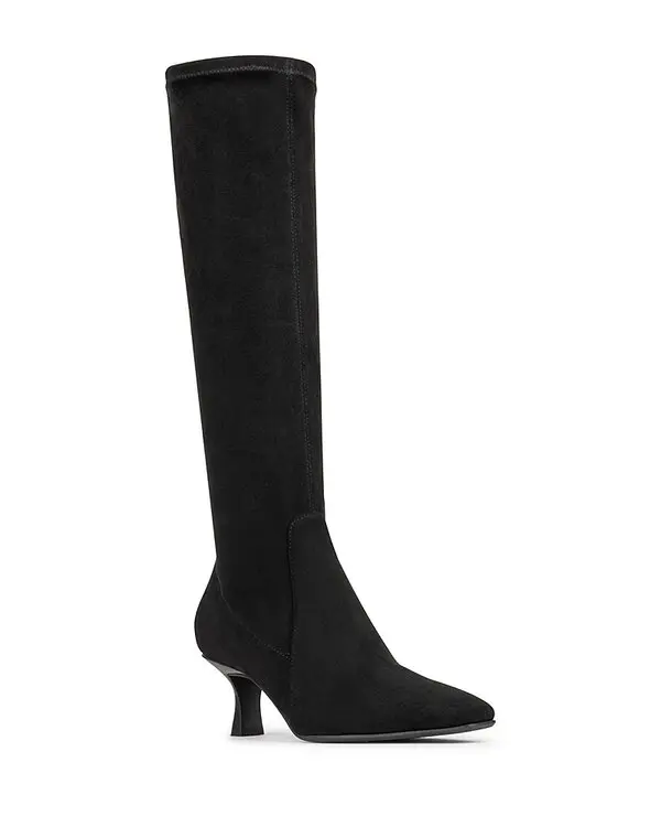 DONALD PLINER Stretch Suede Knee High Boots - Black