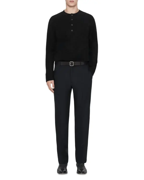 ALLSAINTS York Straight Fit Pleated Trousers - Black