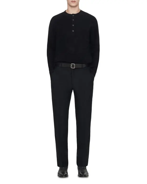 ALLSAINTS York Straight Fit Pleated Trousers - Black