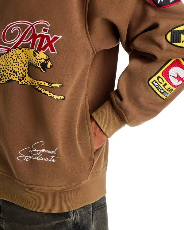 PACSUN Grand Prix Cotton Blend Zip Graphic Hoodie