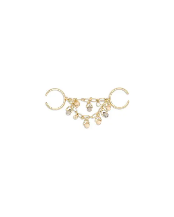 Ramy Brook Brielle Crystal Connected Double Ring - Brown Multi