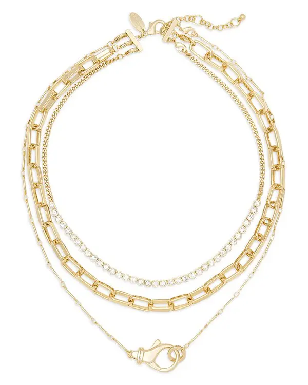 Ramy Brook Lena Multi Strand Necklace, 18.5-20.5 - Clear/gold