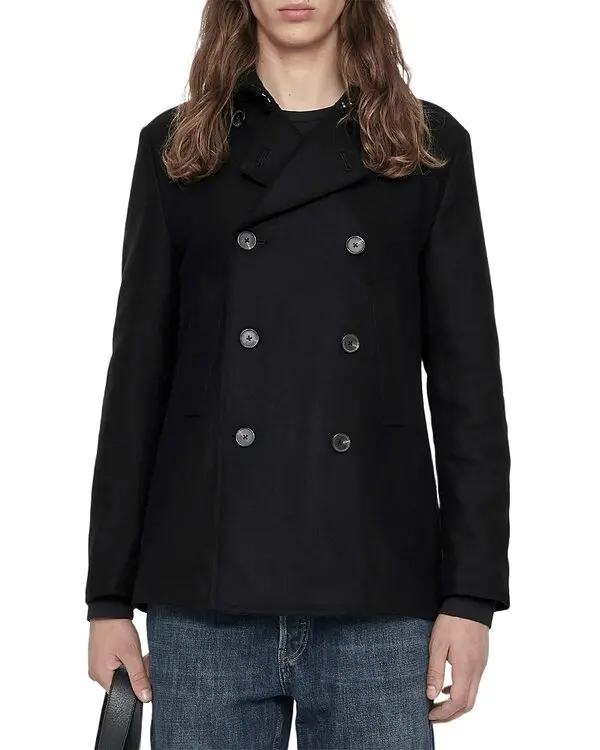 ALLSAINTS Lagan Wool Blend Peacoat