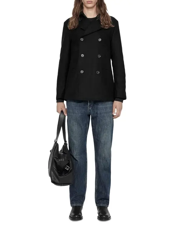 ALLSAINTS Lagan Wool Blend Peacoat
