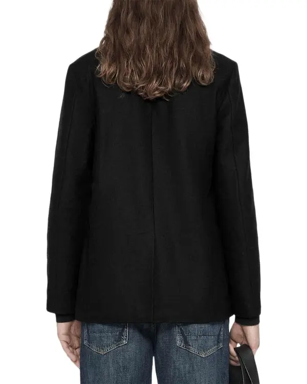 ALLSAINTS Lagan Wool Blend Peacoat