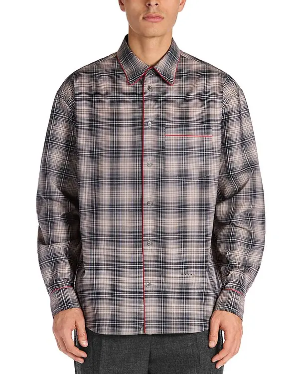Marni Collared Cotton Button Up Shirt - Walnut