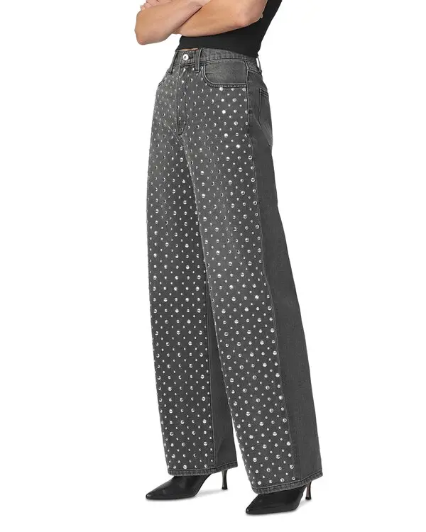 Joe's Jeans The Harlow High Rise Studded Wide Leg Jeans