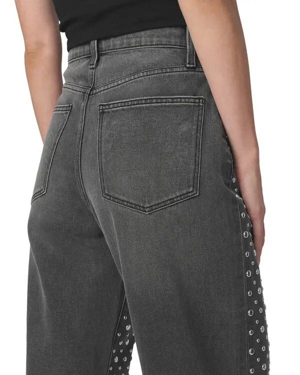 Joe's Jeans The Harlow High Rise Studded Wide Leg Jeans