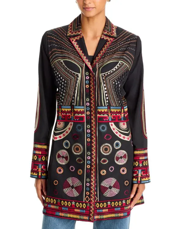 Johnny Was Ravenna Embroidered Long Blazer
