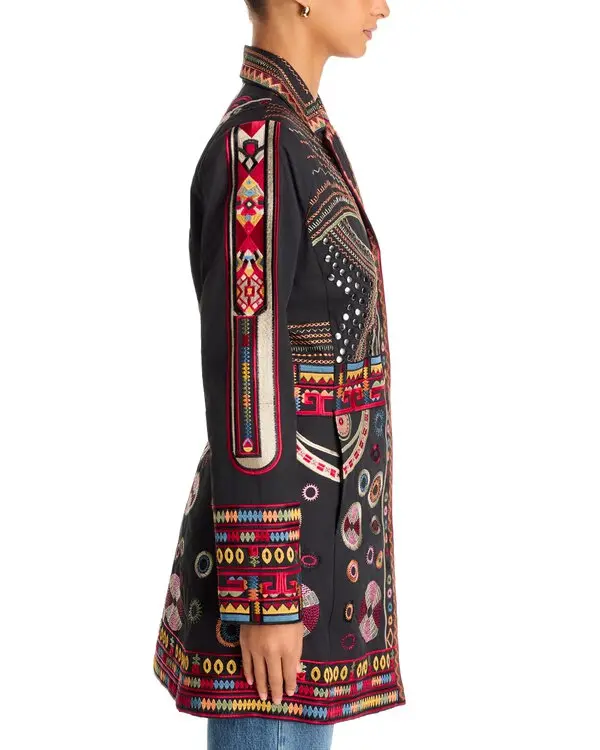 Johnny Was Ravenna Embroidered Long Blazer