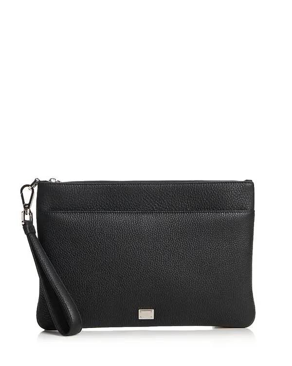 Dolce & Gabbana Logo Leather Zip Pouch
