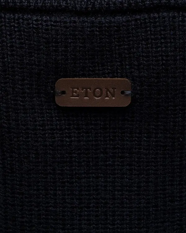 Eton Merino Wool Tailored Full Zip Knit Cardigan Sweater