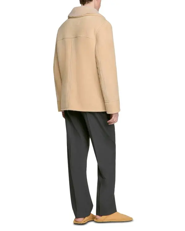Sandro Notch Lapel Shearling Jacket
