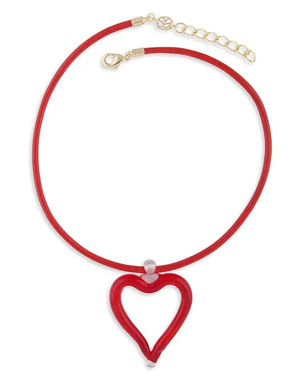SANDRALEXANDRA Heart Cord Necklace, 13.4-14.8 - Red