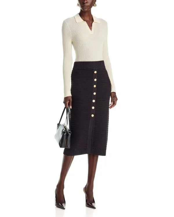 TOCCIN Tani Cotton Knit Midi Skirt