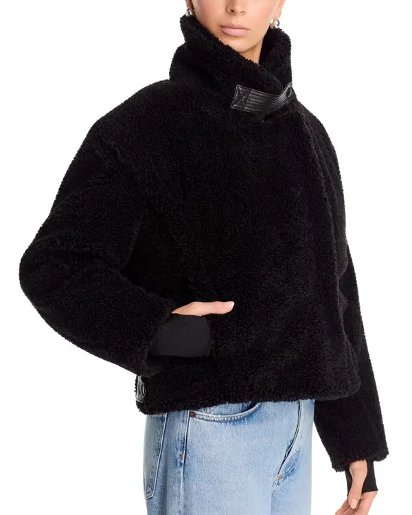 Sam. Rio Sherpa Fleece Bomber Jacket - Black