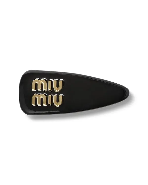 Miu Miu Patent Leather Hair Clip, 3.14 - Black