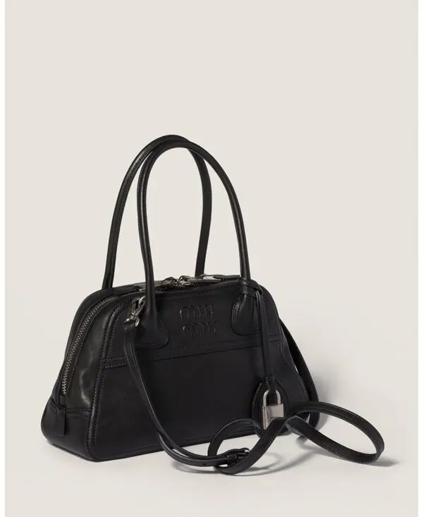 Miu Miu Vivant Nappa Lambskin Bag, 11.02 W X 3.74 X 6.69 - Black