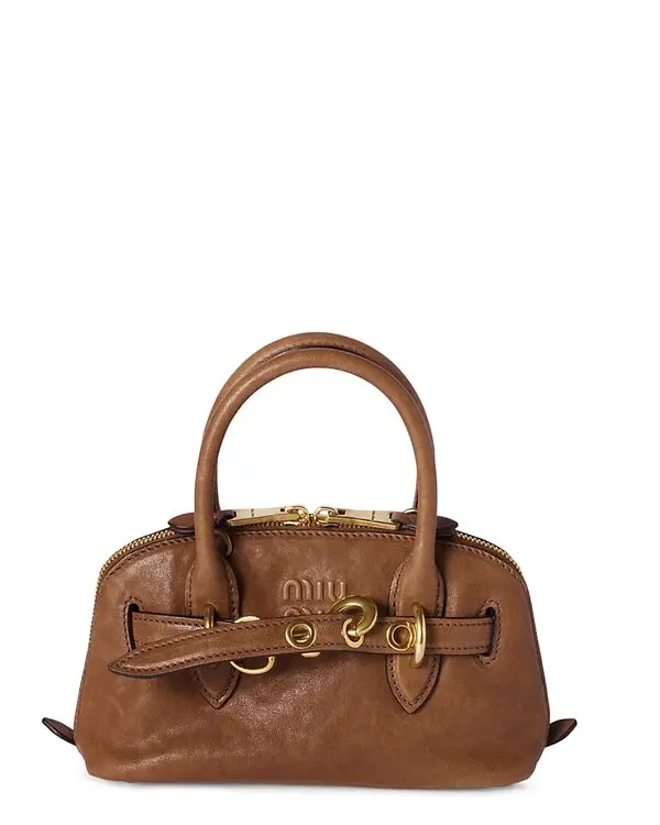 Miu Miu Aventure Mini Nappa Leather Bag - Oak