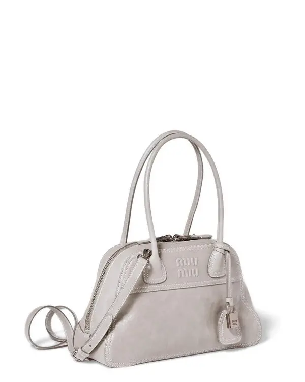 Miu Miu Vivant Nappa Leather Bag, 12.6 - Grey