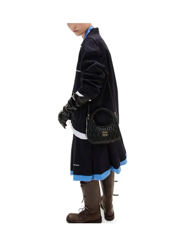 Miu Miu Wander Matelasse Nappa Lambskin Hobo Bag - Black