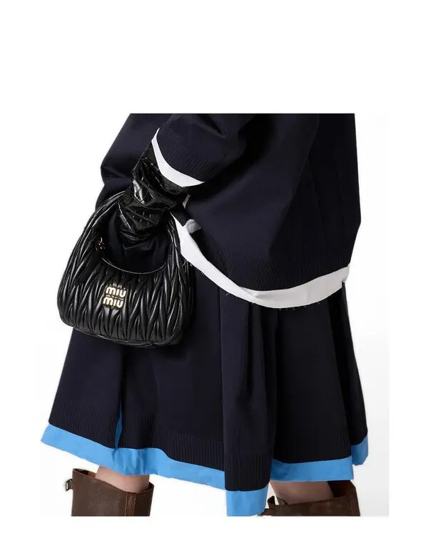 Miu Miu Wander Matelasse Nappa Lambskin Hobo Bag - Black