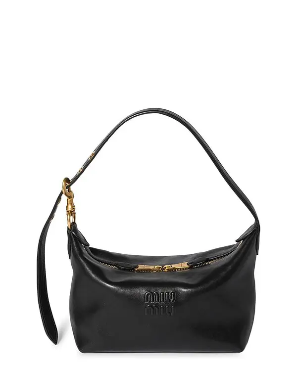 Miu Miu Spirit Nappa Leather Bag, 8.66 X 4.53 - Black