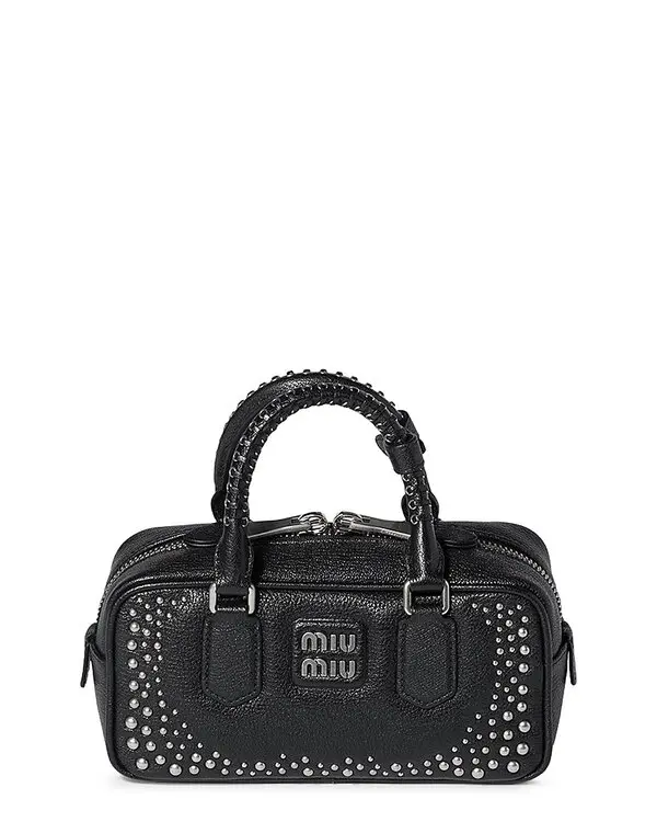 Miu Miu Arcadie Studded Leather Bag - Black