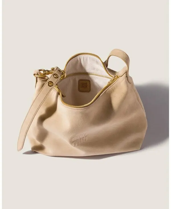 Miu Miu Spirit Suede Bag, 11.02 X 5.12 - Ecru