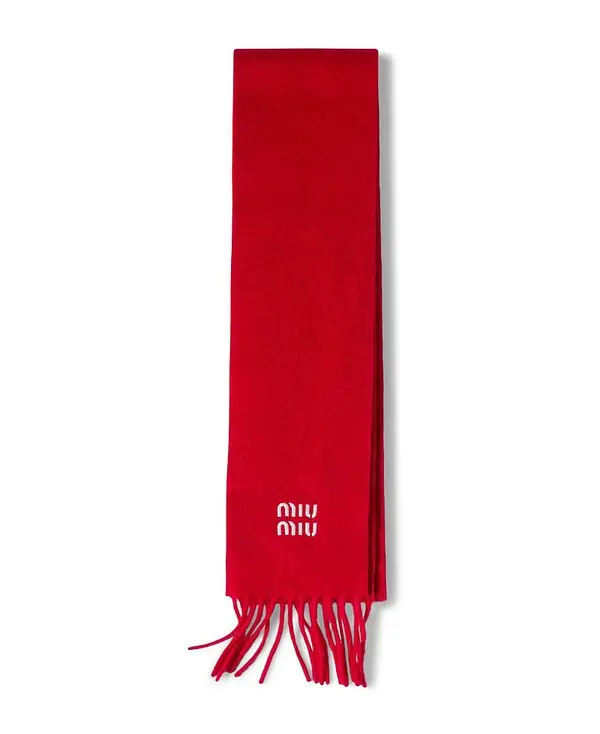 Miu Miu Cashmere Scarf - Lacquer Red