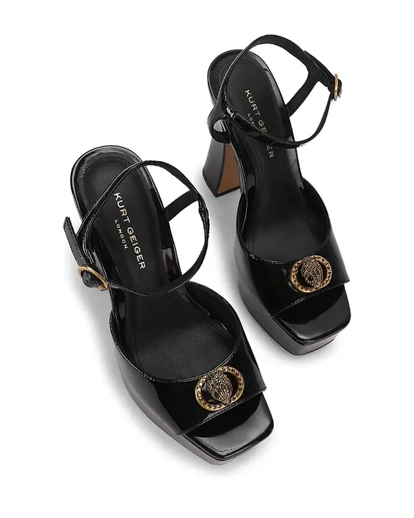 Kurt Geiger Chelsea Peep Toe Platform Sandals - Black