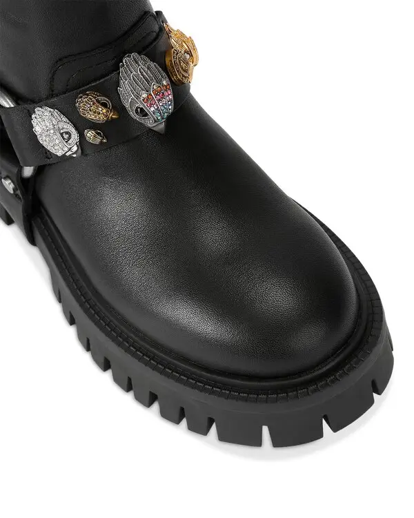 Kurt Geiger Eagles Harness Leather Biker Boots