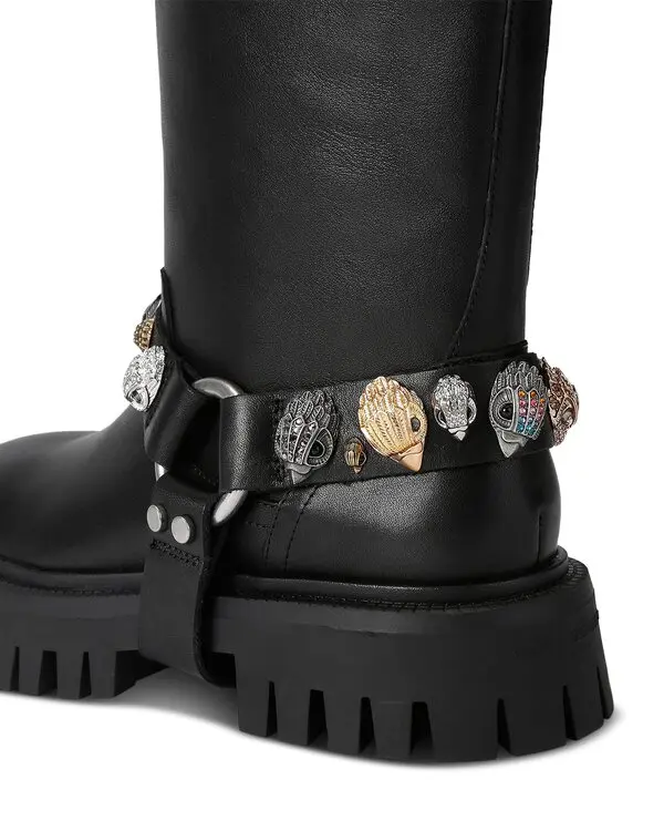 Kurt Geiger Eagles Harness Leather Biker Boots