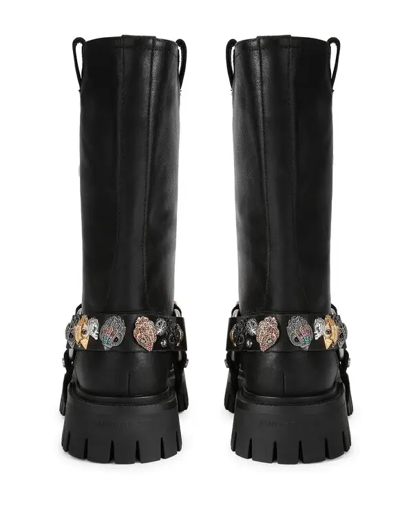 Kurt Geiger Eagles Harness Leather Biker Boots