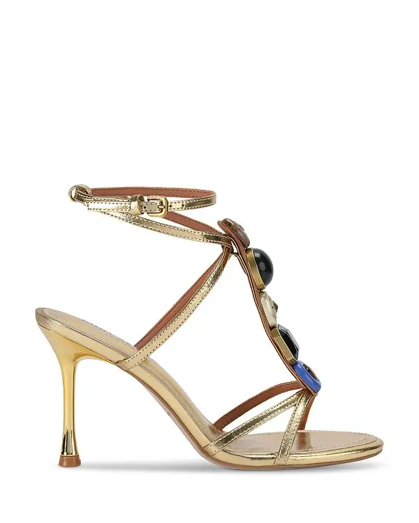Kurt Geiger Loulou Embellished Leather Sandals - Gold