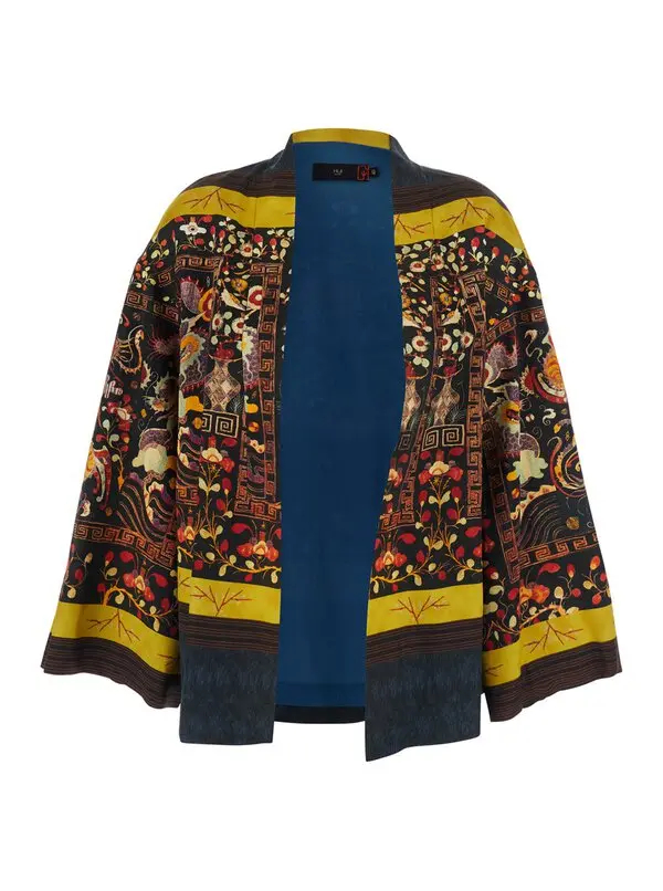 HUI Dawn Dragon & Phoenix Silk-blend Robe For - Multicolor