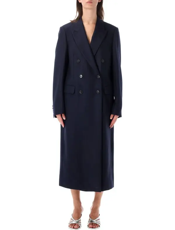 Dries Van Noten Double-breasted Wool Coat - Blu
