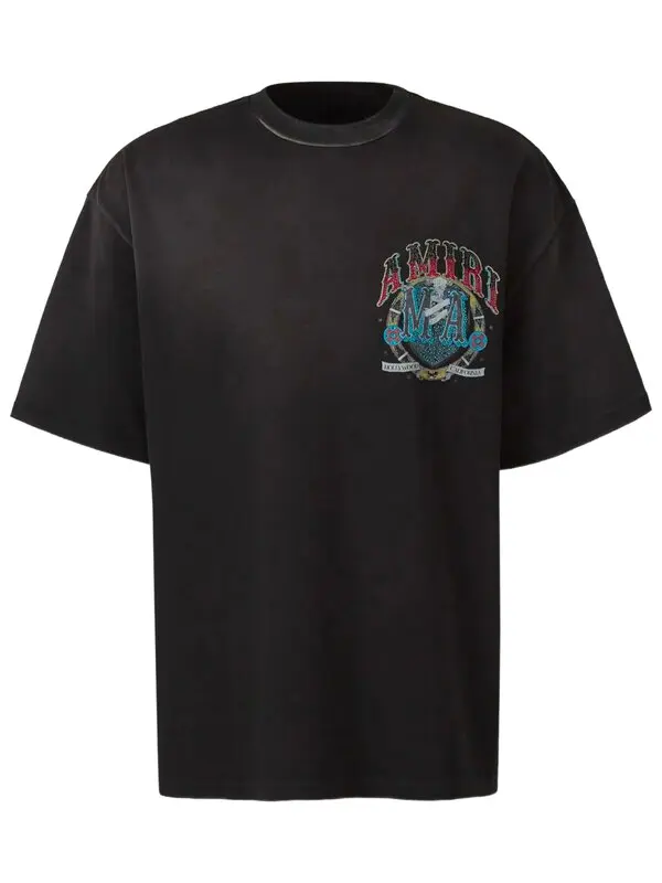 Amiri Mini Crystal-embellished Logo Graphic Crewneck T-shirt