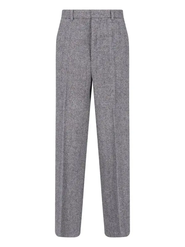MAISON MARGIELA 100% Wool Trousers With Cotton Detail