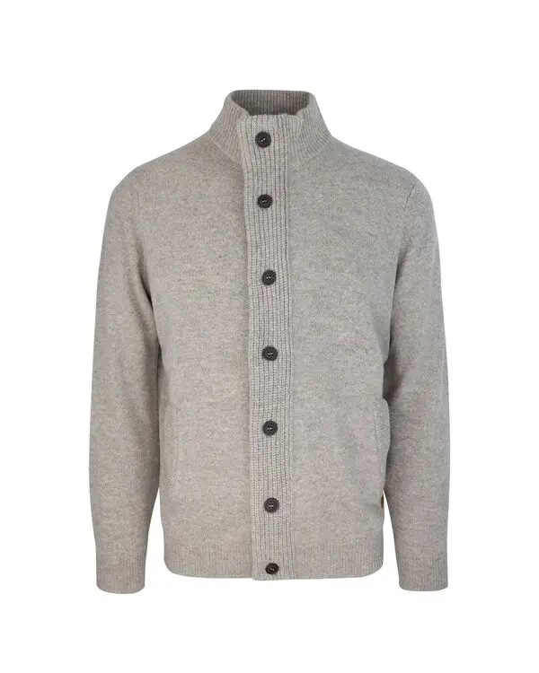 Barbour Wool Button-front Cardigan - New Stone