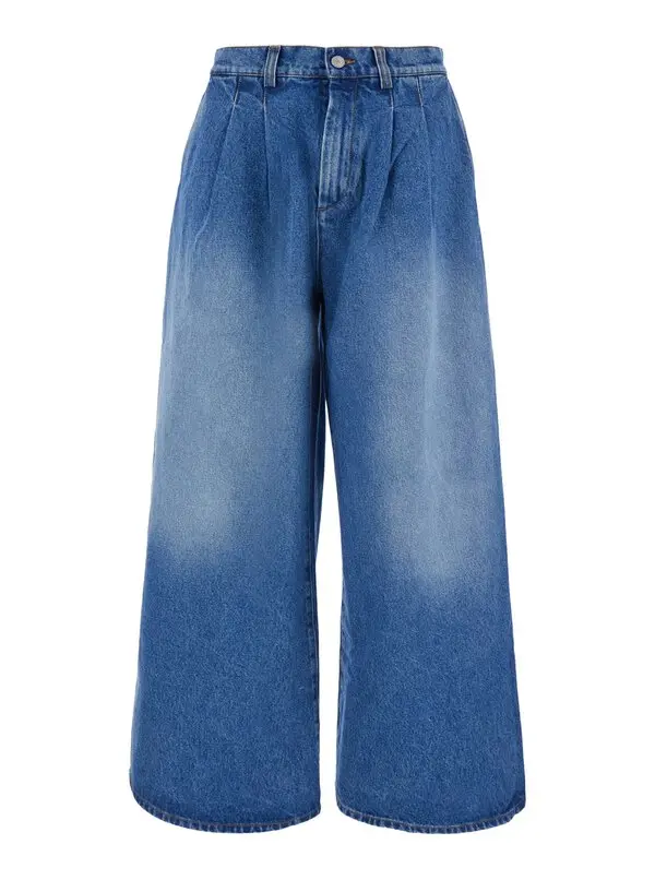 ERL Pleated High-waist Flared Jeans With Pockets